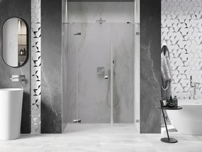 Mexen Lunar, levé otočné sprchové dveře 160 cm, čiré sklo, chromový profil, 834S-160-050-01-00-L
