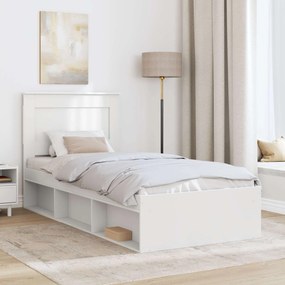 Rám postele s čelo Bílá 75 x 190 cm Masivní borové dřevo 3410144
