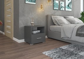 ADRK Furniture Noční stolek se zásuvkou EMI NS-EMI-GR-L004