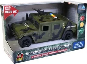 MaDe 03225 - Vojenské auto se světlem a českým hlasem 24cm