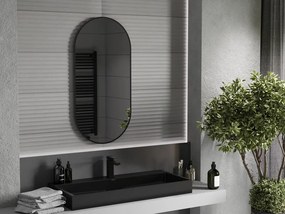 Mexen Loft, oválné koupelnové zrcadlo 100 x 50 cm, barva rámu černá matná, 9851-100-050-000-70