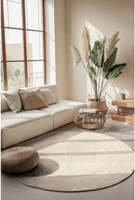 Krémový oboustranný/ručně tkaný jutový kulatý koberec ø 200 cm Braided – Hanse Home