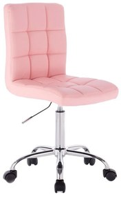 LuxuryForm DESIGN Otočná židle TOLEDO na stříbrné podstavě s kolečky - růžová