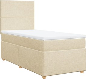 Box spring postel s matrací krémová 90x200 cm textil 3291161