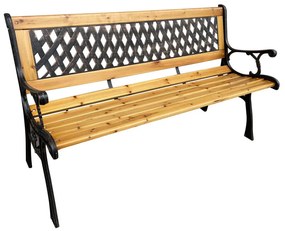 Zahradní lavička Mirt černá/přírodní dřevo