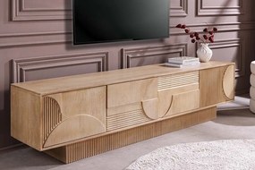 Designový TV stolek Art Deco 200cm Masiv Mango Bělený