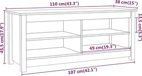 vidaXL Lavice s botníkem 110 x 38 x 45,5 cm masivní borovice [813775] Barva: Přírodní