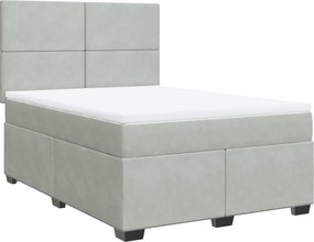 Box spring postel s matrací světle šedá 140x200 cm samet 3293224