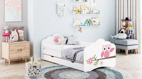 Dětská postel Tobík - růžova sovička (Vybírat můžete z mnoha motivů a barev.)