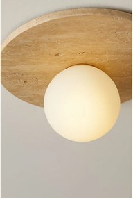 Béžové kamenné stropní svítidlo se skleněným stínidlem ø 12 cm Hilde – Opviq lights