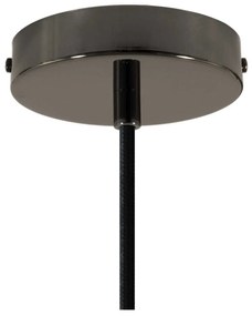 creative cables Závěsná lampa s textilním kabelem, kovovými detaily s velkým kruhovým stínidlem Barva: Černá