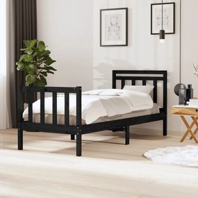 vidaXL Rám postele masivní dřevo 90 x 200 cm [3100705] Barva: Černá