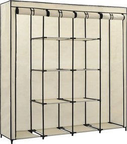 Šatní skříň se 4 přihrádkami krémová 175 x 45 x 170 cm 282447