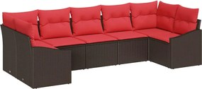 Set pohovek 7 ks Hnědá polyratan 3346874