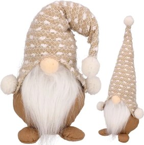 Vánoční figurka látkového skřítka béžová 33 cm