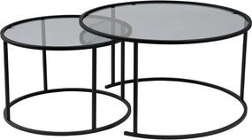 Sada konferenčních stolků Tasheika 80 cm černá / šedá
