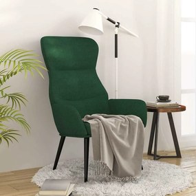Relaxační křeslo tmavě zelené textil 341076