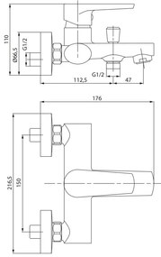 Cersanit Moduo - vaňová batéria, chróm, S951-346