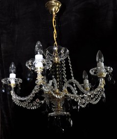 6 Arms Crystal chandelier with hand cut glass tulips &amp; twisted arms