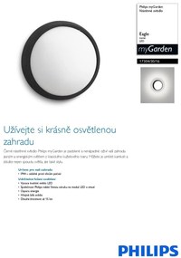 LED Venkovní nástěnné svítidlo Philips Eagle 17304/30/16 černé 2700K