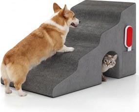 Costway Schodiště pro psy 4 Schody Pet Schody 43 cm vysoké s otvorem