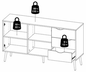 Tvilum Bílá komoda OSLO 75381 se 3 zásuvkami