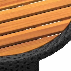 3dílný zahradní bistro set polyratan černý 3058545