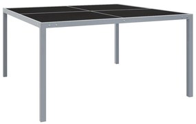 Zahradní stůl 130 x 130 x 72 cm šedý ocel a sklo 313086