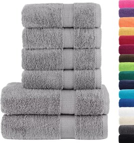 6dílná sada ručníků Premium SOLUND šedá 600 g/m² 137560