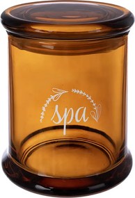 Orion Skleněná hnědá dóza na vatové tyčinky SPA, 330ml