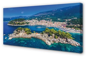 Obrazy na plátně Řecko Panorama moře město 100x50 cm