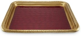 Čtvercový tác FLORENTINE zlato- vínový, 38 cm