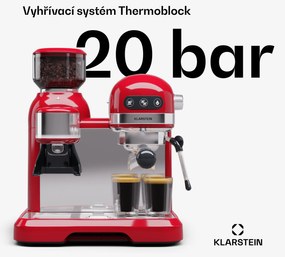 Klarstein Bella Café, espresso kávovar, včetně mlýnku, 1550 W, 20 bar, 1,4 litru