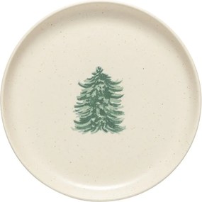 Krémové dezertní talíře v sadě 4 ks s vánočním motivem z kameniny ø 22 cm Pacifica Christmas Tree – Casafina