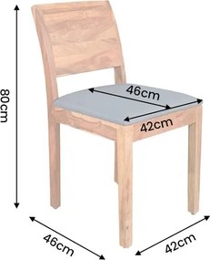 Designová židle Timber II Sheesham / tmavě šedá ekokůže