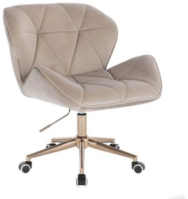 LuxuryForm DESIGN Židle MILANO VELUR na zlaté podstavě s kolečky - latte