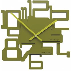 Designové hodiny 10-003 CalleaDesign Kron 32cm (více barevných variant) Barva tmavě zelená klasik-77 - RAL6004