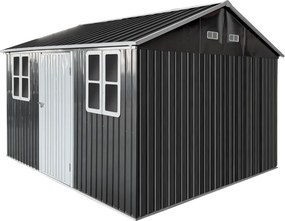 Plechový zahradní domek na nářadí, antracitová, 3,6x3,1x2,5 m, GABKO