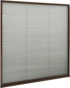 Plisovaná okenní síť proti hmyzu hliník hnědá 120 x 120 cm 148656