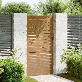 Zahradní branka 85 x 200 cm z corten oceli čtvercový design 153249