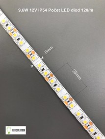 LED Solution LED pásek 9,6W/m 12V s krytím IP54 Barva světla: Teplá bílá 07311