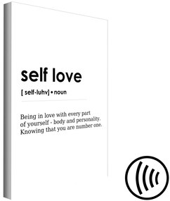 Obraz Self Love (1-dílný) svislý - anglické texty na bílém pozadí