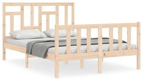 vidaXL Rám postele s čelem 4FT6 Double masivní dřevo