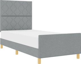 Rám postele s čelo Světle šedá 90 x 190 cm textil 3344767