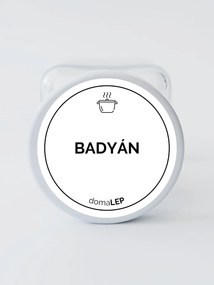 Samolepka na kořenky BADYÁN bílá 5 cm tučné písmo