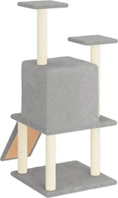 Škrabadlo pro kočky se sisalovými sloupky světle šedé 110 cm 172038