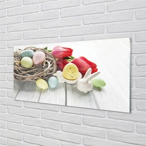 Skleněný panel vejce tulipány 100x50 cm