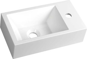 Sapho Sapho, AMAROK litý mramor umyvadlo 40x11x22cm, bílé, baterie vpravo, AR500