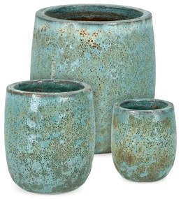 BIZZOTTO Set 3 květináčů DUYEN zelený