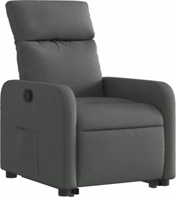 Zvedací polohovací křeslo tmavě šedé textil 3206700